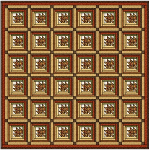 Maple Leaf Log Cabin Quilt Block Pattern Download - Etsy