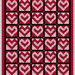 Filled Heart Quilt Block Pattern Download - Etsy