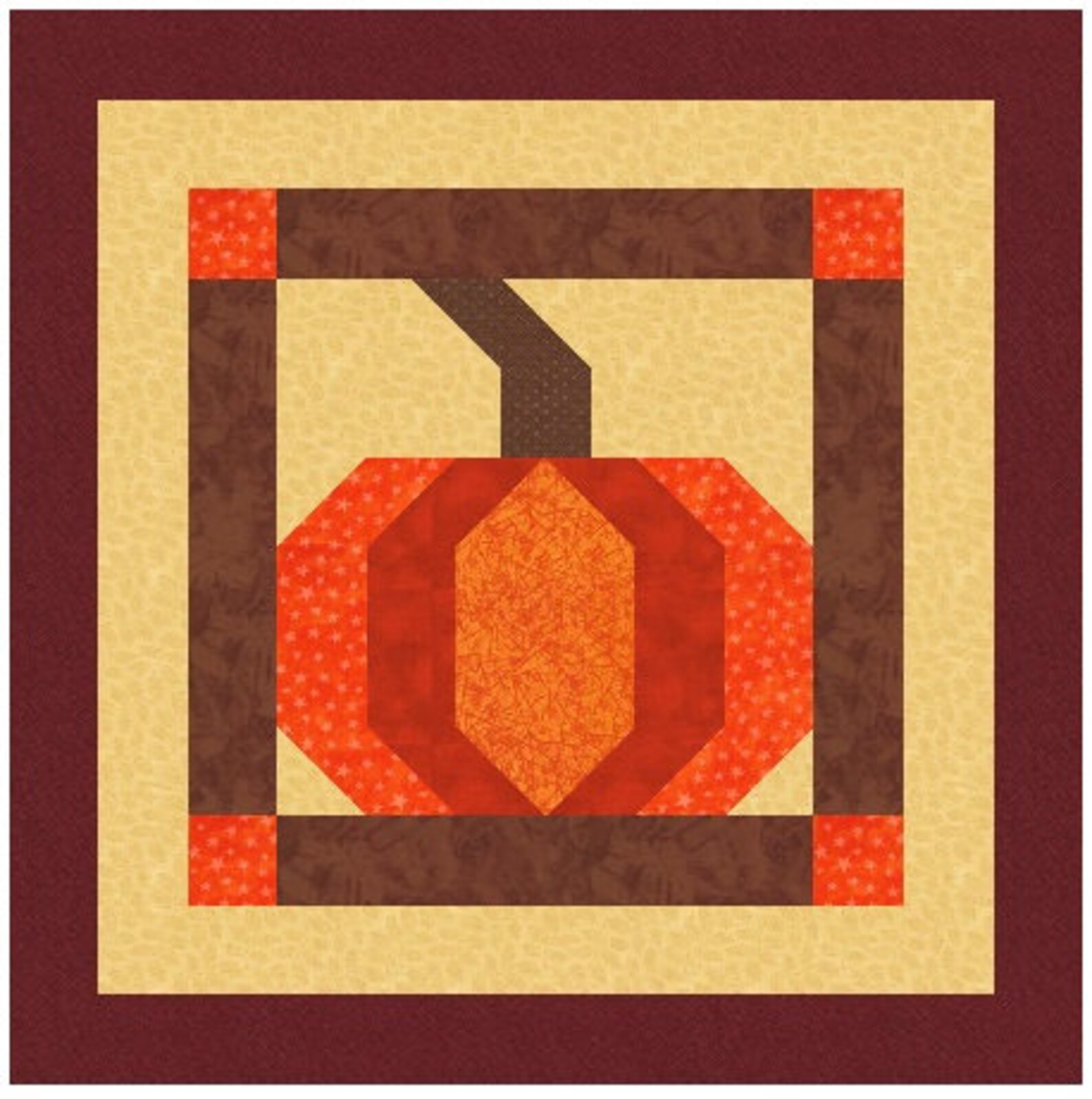 Pumpkin Quilt Block Pattern Download - Etsy