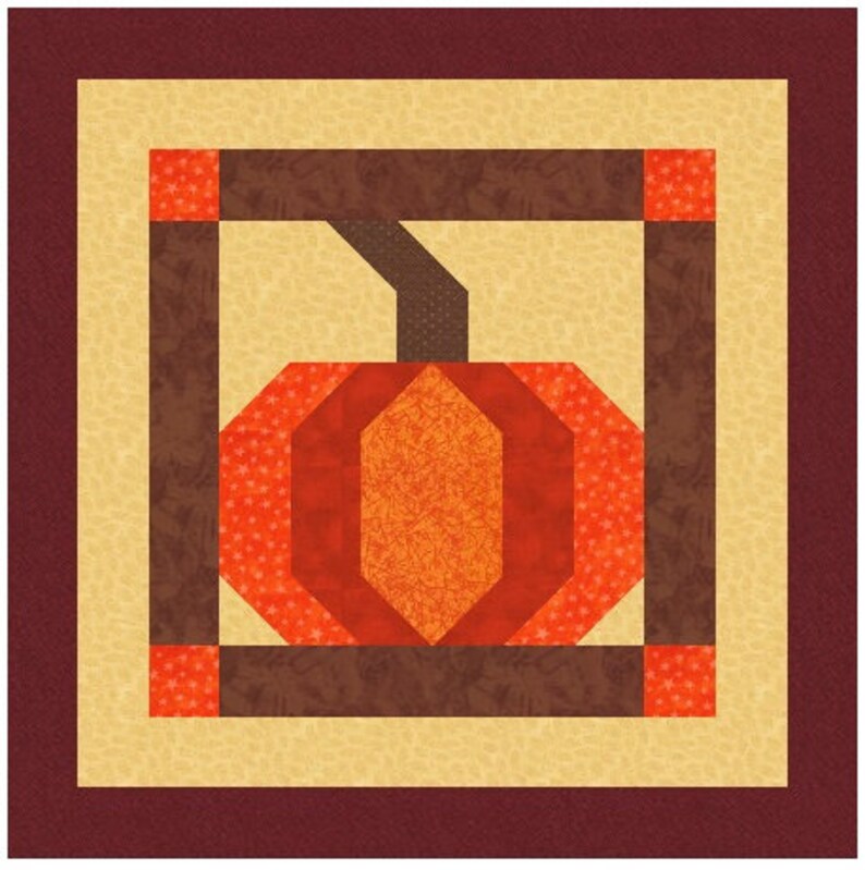 Pumpkin Quilt Block Pattern Download - Etsy