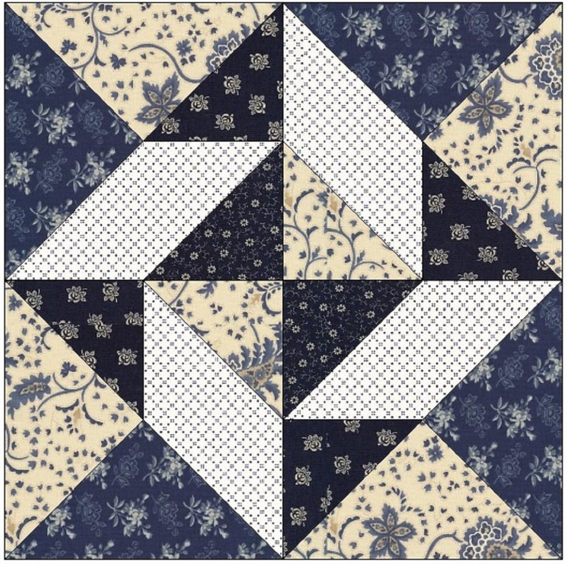 Around the Square Quilt Block Pattern Download - Etsy