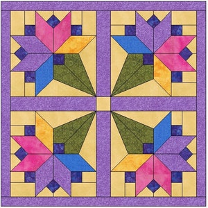 Floral Bouquet Quilt Block Pattern Download - Etsy