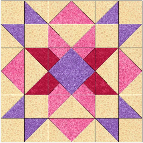 Granny's Star PDF Pieced Quilt Block Pattern - Etsy