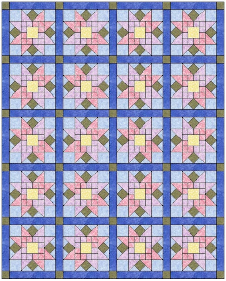 Tulips All Around Quilt Block Pattern Download - Etsy