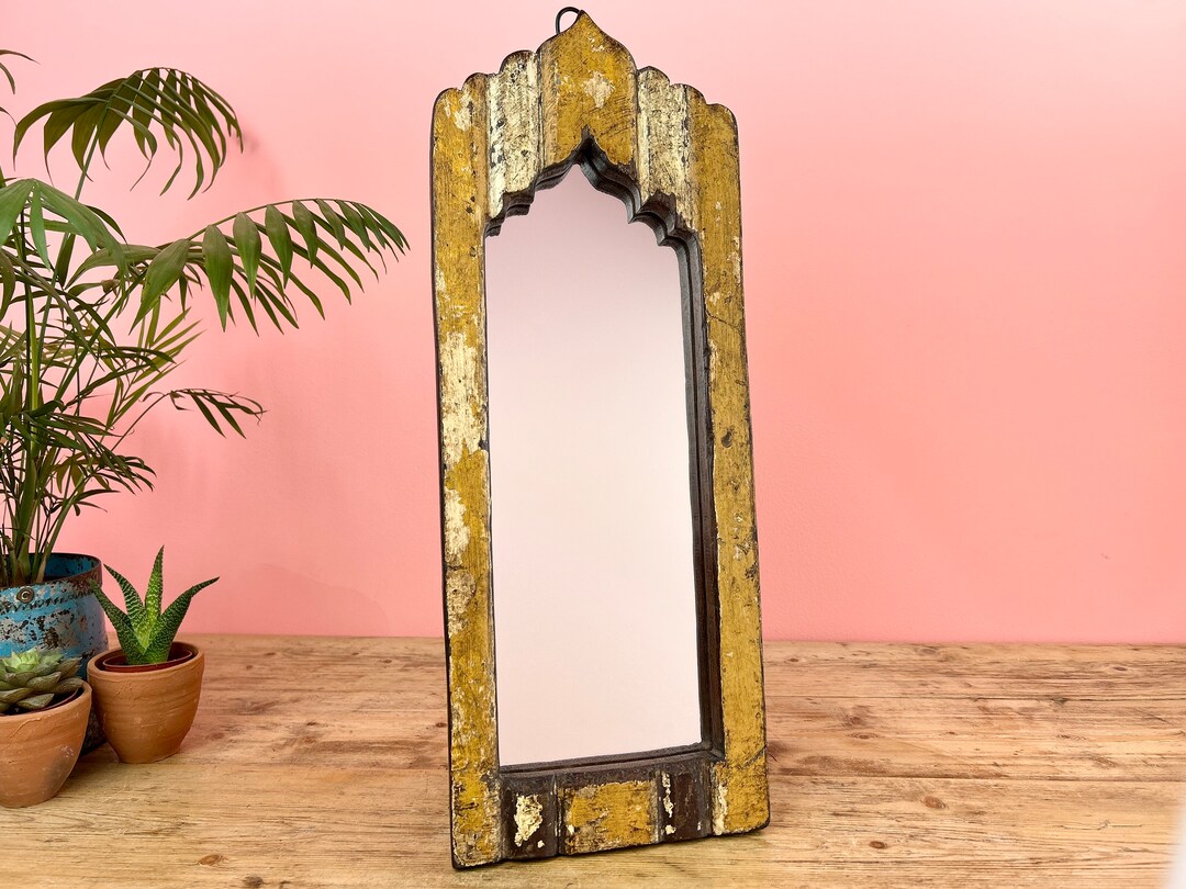 Vintage Indian Arched Wall Mirror - Etsy UK