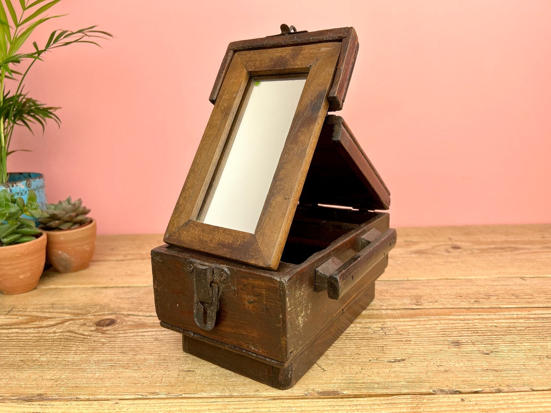 Vintage Indian Teak Wood Barber Box - Etsy