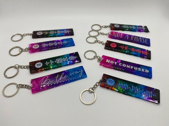 Pride Keychains LGBTQ Gay Bisexual Rainbow Bi Pride | Etsy