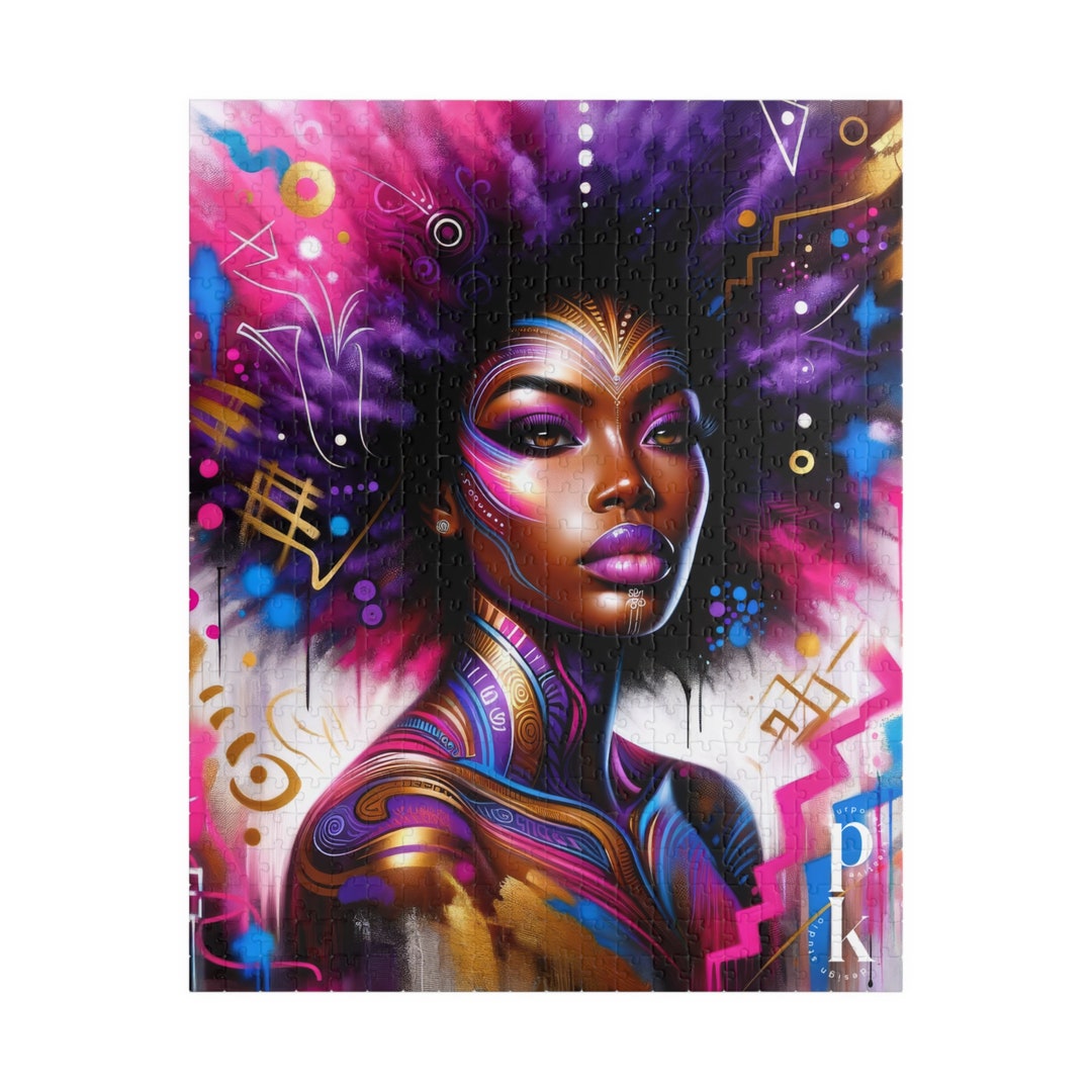 Colorful Abstract Woman Jigsaw Puzzle, Puzzles for Black Women ...