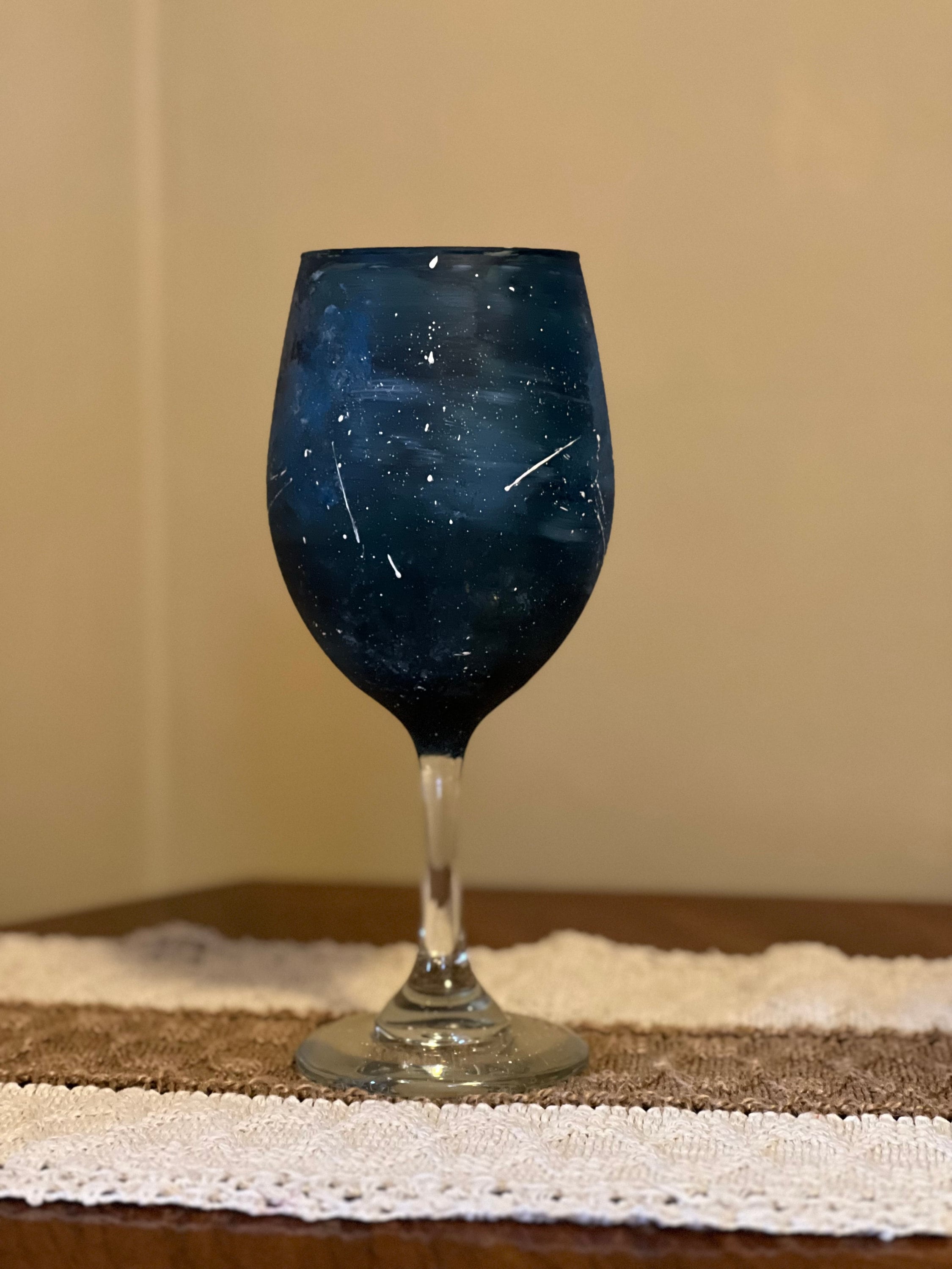 Galaxy Painted Wine Glass - Etsy