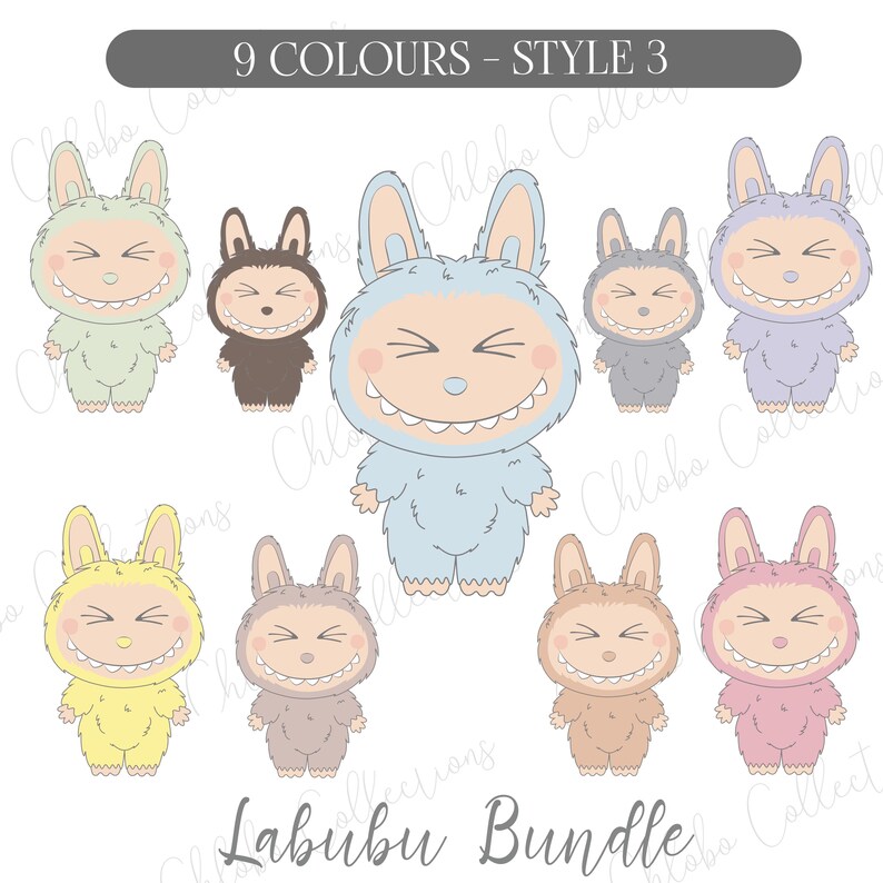 Labubu Clipart Bundle, 54 Cute Labubu PNG Files, Labubu Digital ...