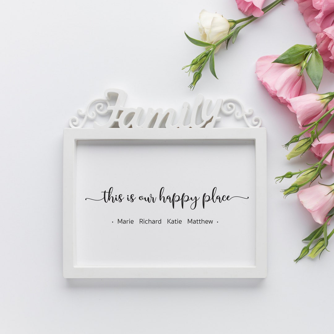 This is Our Happy Place Print, Personalised Name / Address Print ...