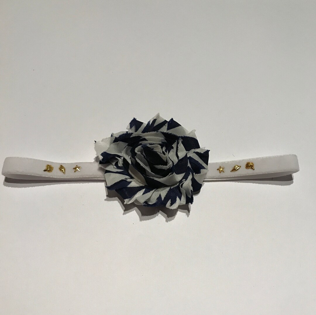 Nautical Baby Headband With Gold Embellishments - Etsy