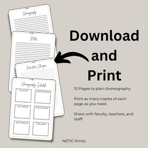 Dance Choreography Workbook, Download and Print to Plan Your ...