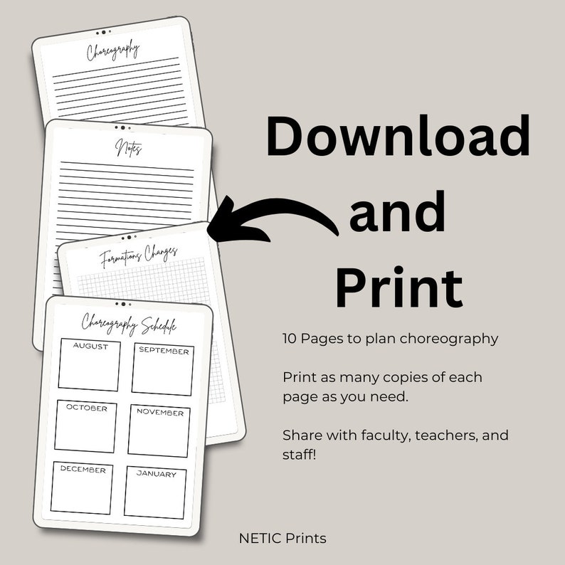 Dance Choreography Workbook, Download and Print to Plan Your ...