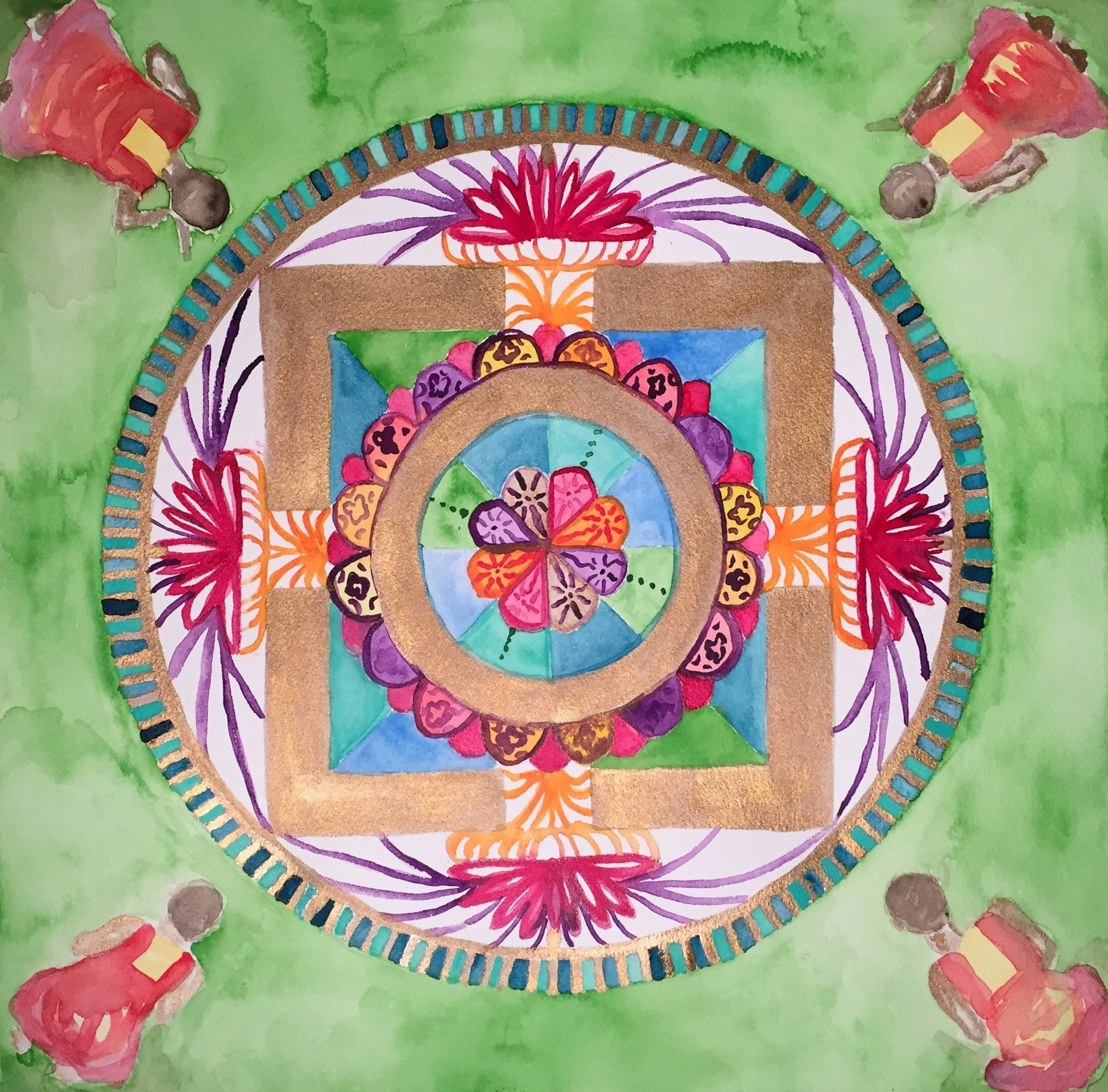 Mandala Original Watercolor - Etsy