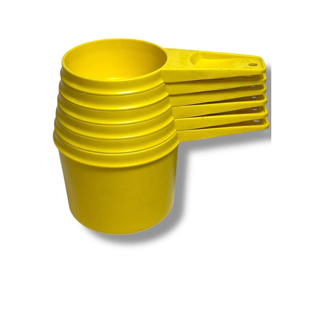 Tupperware Bright Yellow Measuring Cups Plastic 70's MCM Grannycore ...