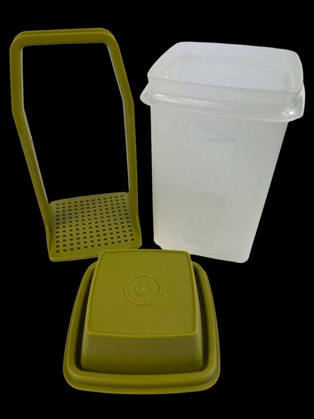 Vintage TUPPERWARE Pick a Deli PICKLE Keeper Container #1330 Avocado ...