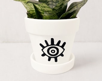 Ceramic Evil Eye Protection Pot - Etsy