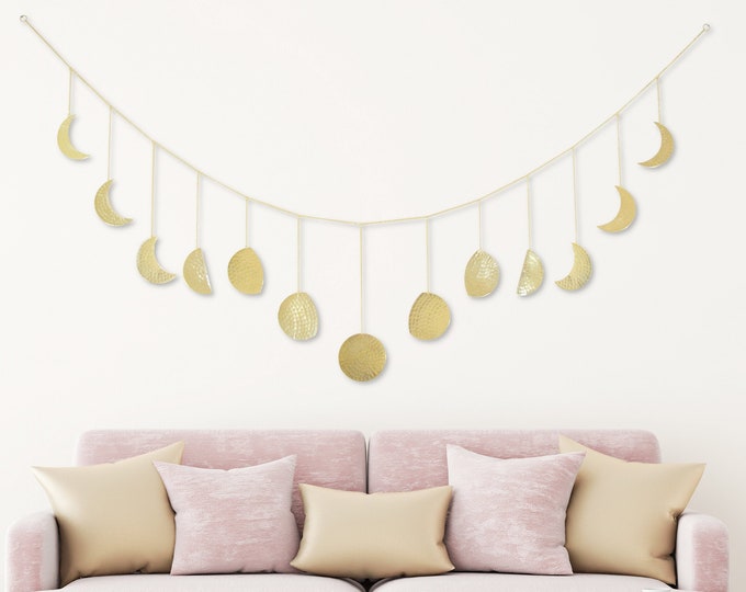 70" Large Moon Phase Wall Hanging | Celestial Moon Cycle Banner | Moon ...