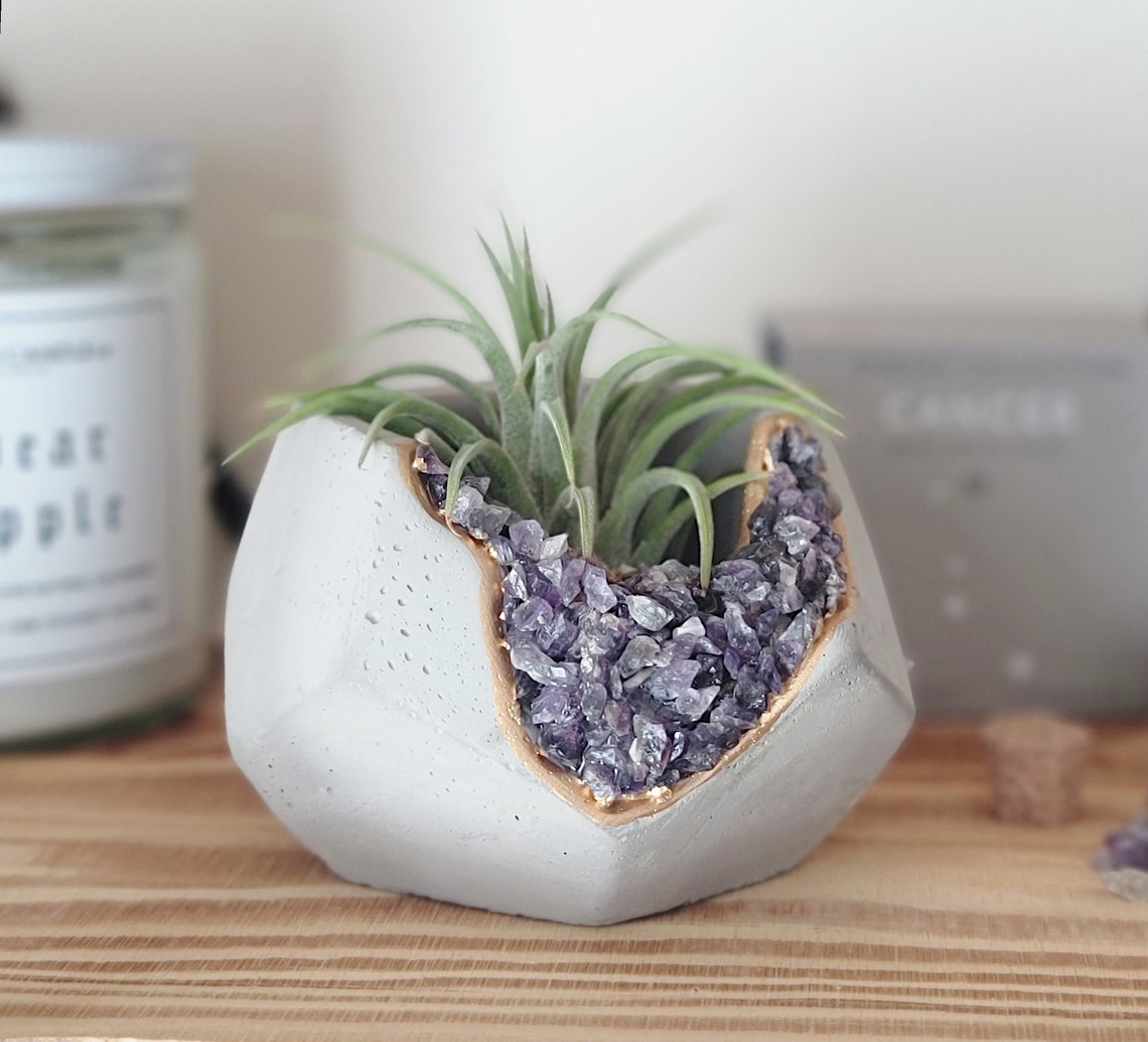 2.5 Mini Geode Plant Pot Unique Crystal Air Plant - Etsy