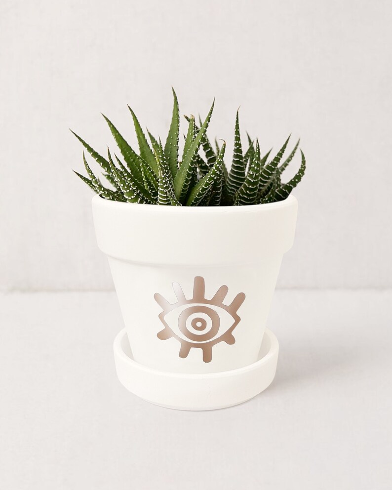 Evil Eye Plant Pot Succulent Planter Greek Eye Hamsa Decor - Etsy