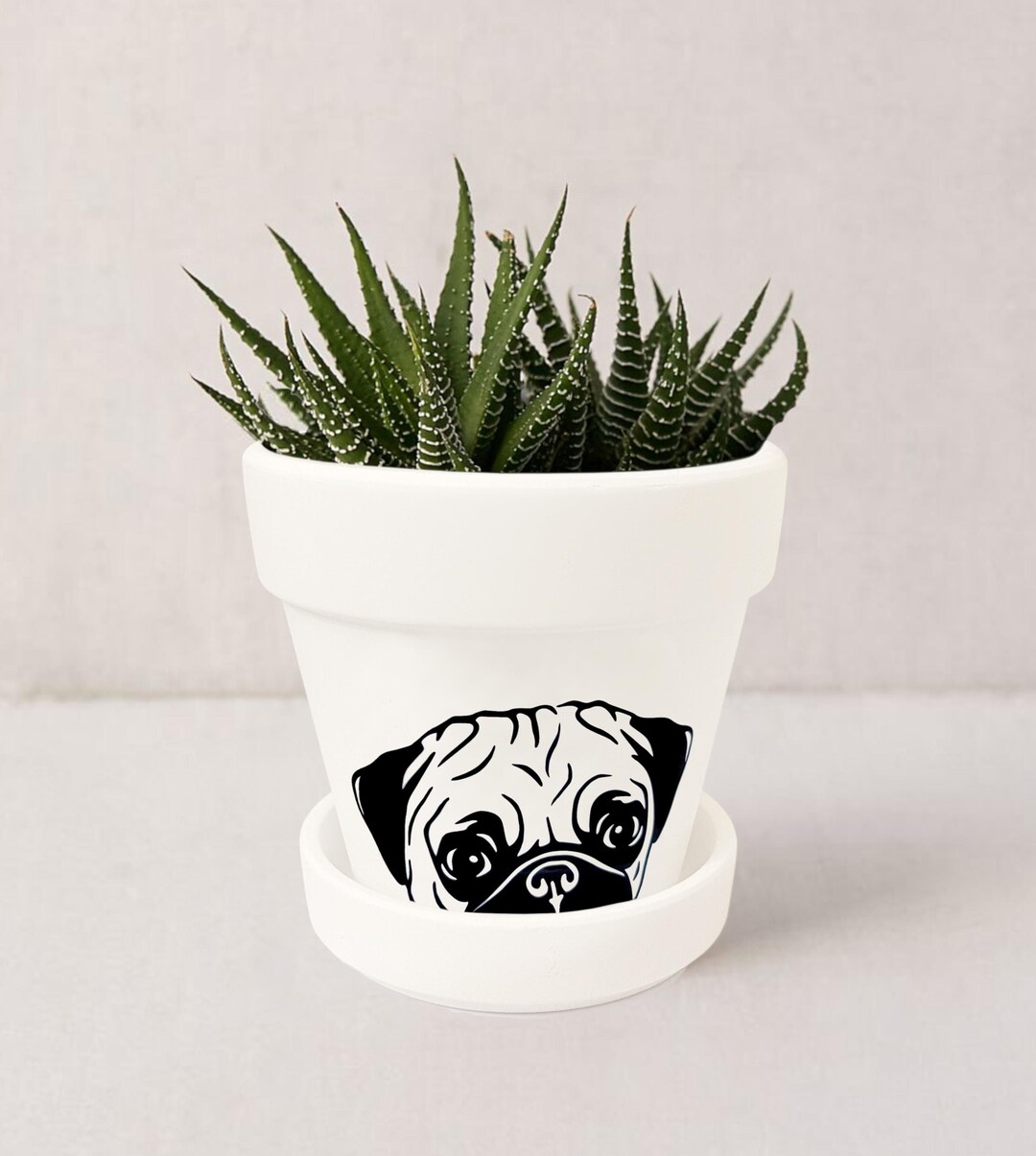 The Peeking Pug Planter, Funny Pug Decor, Pug Gift, Gift for Pug Mom ...