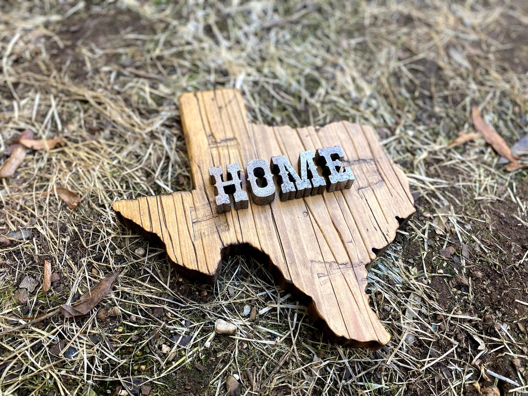 Rustic Texas "home" Sign | Hand-cut Wall Art - Etsy