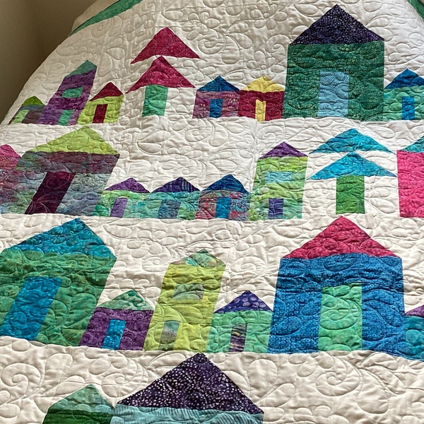 Houses Quilt - Etsy