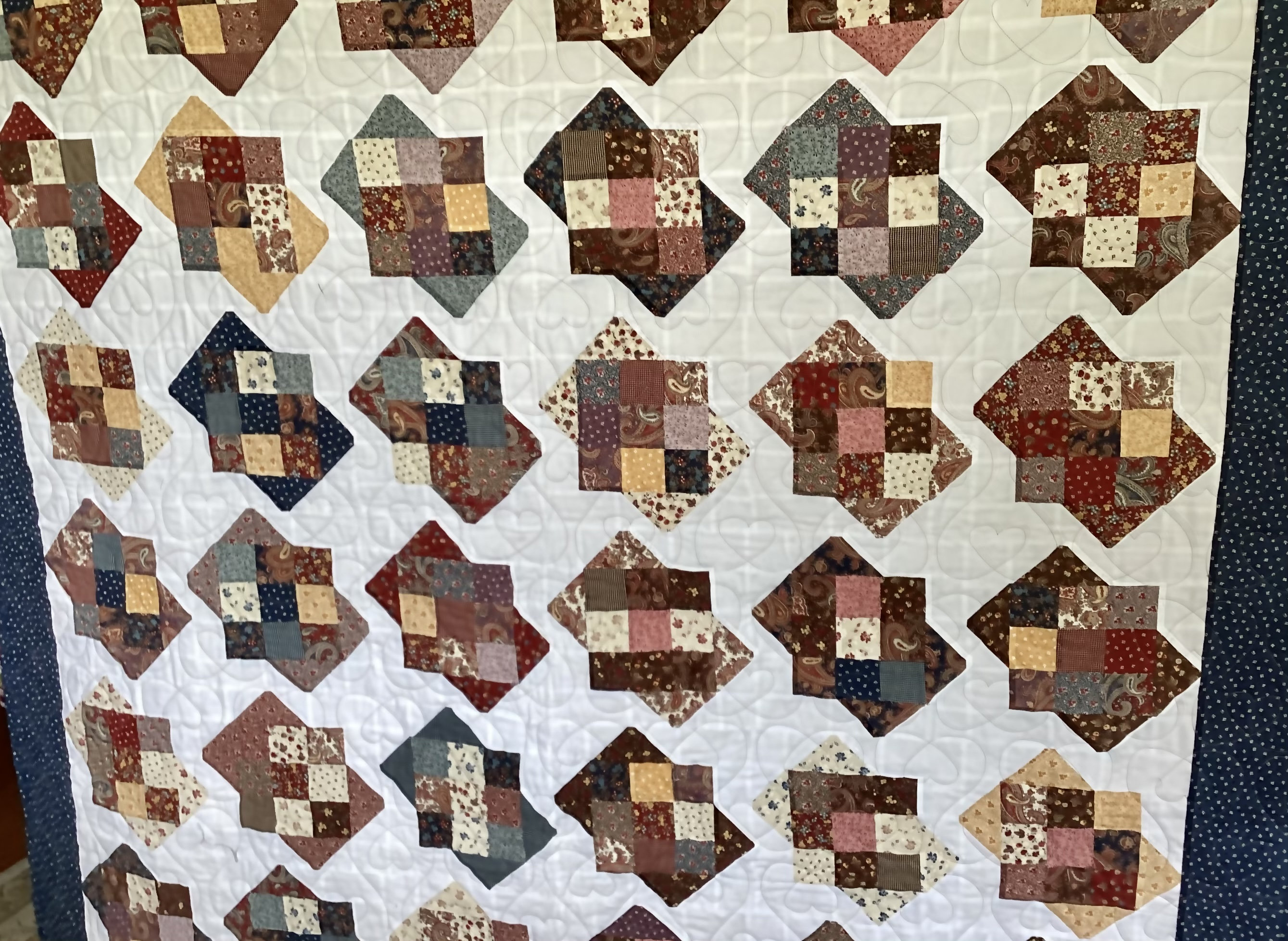 Tilted Nine Patch Quilt - Etsy