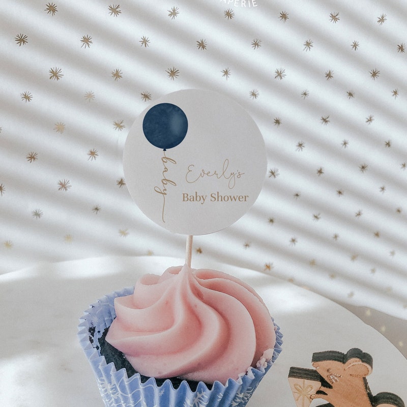 Blue Cupcake Toppers - Etsy