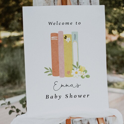 Storybook Baby Shower Sign Download Editable Book Themed Baby - Etsy