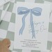 Elegant Blue Bow Birthday Invitation Template, Blue Ribbon Birthday ...