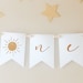 Neutral Boho Sun Birthday Banner Template First Trip Around | Etsy