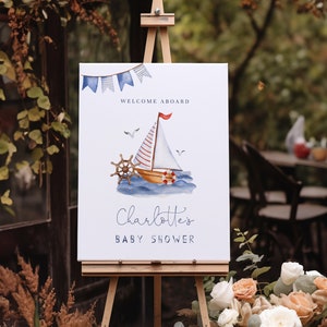 Nautical Party Welcome Sign, Ahoy It's a Boy Nautical Baby Shower ...