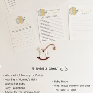 Storybook Baby Shower Baby Shower Editable Game Bundle, Book Lover Baby ...