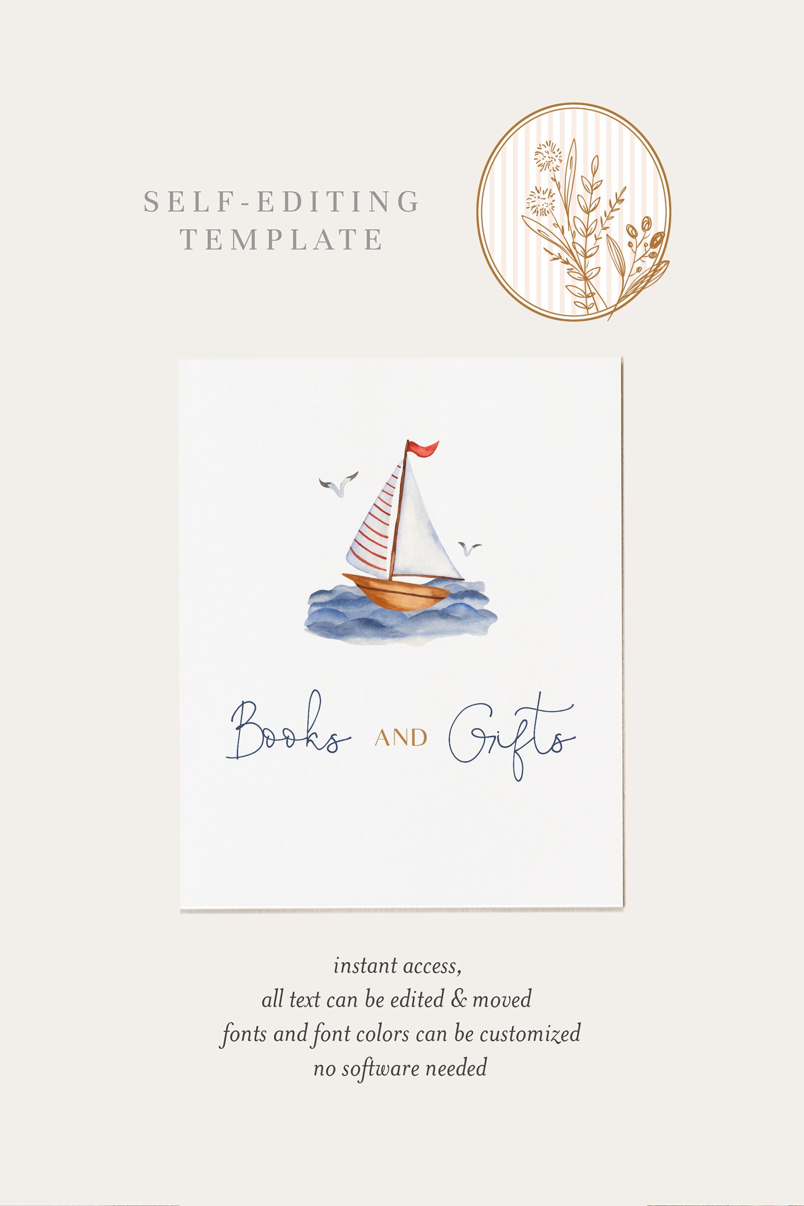 Nautical Party Printable Baby Shower Favors Sign Custom Sign - Etsy