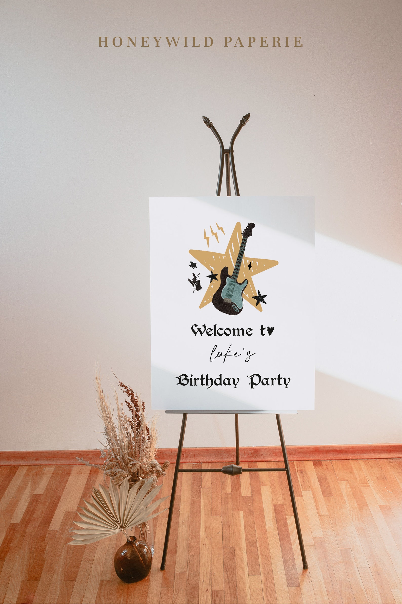 Rock N Roll Birthday Party Welcome Sign Editable Rockstar - Etsy