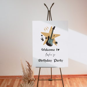 Rock N Roll Birthday Party Welcome Sign Editable Rockstar - Etsy