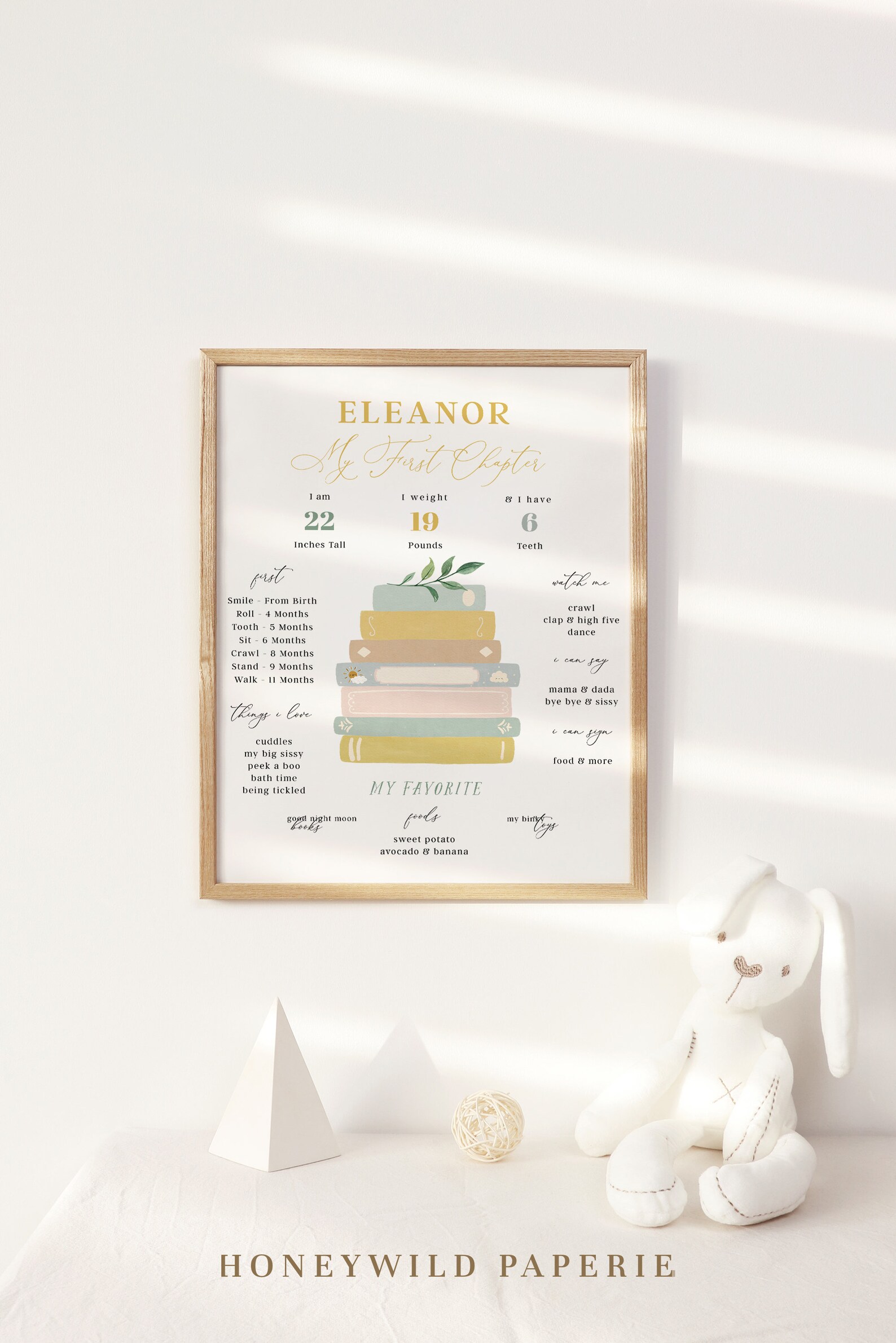 My First Chapter Baby 1st Birthday Milestone Sign, Storybook A New ...