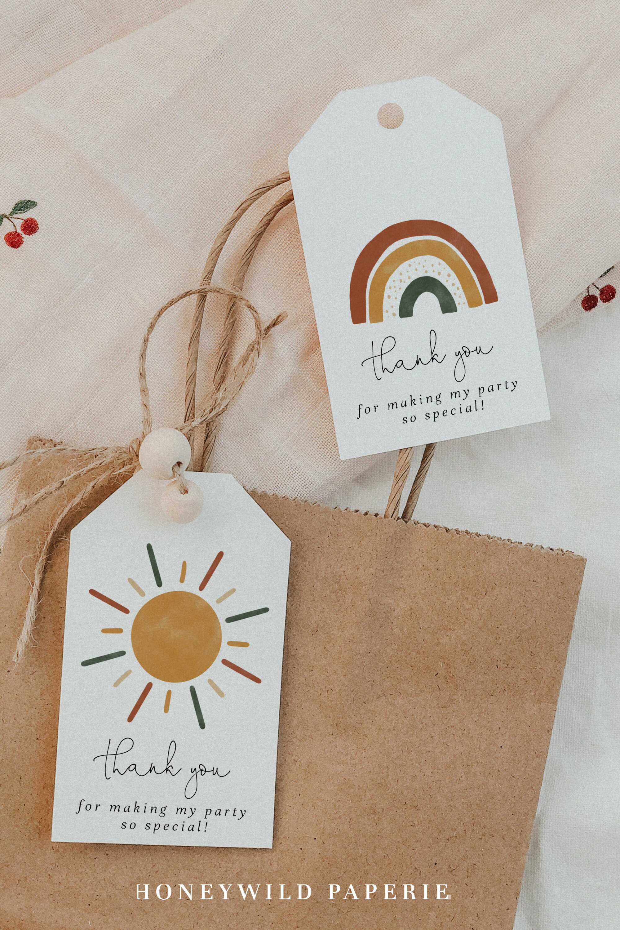 Boho Sun Party Favor Tags Sunshine Baby Shower Thank You - Etsy