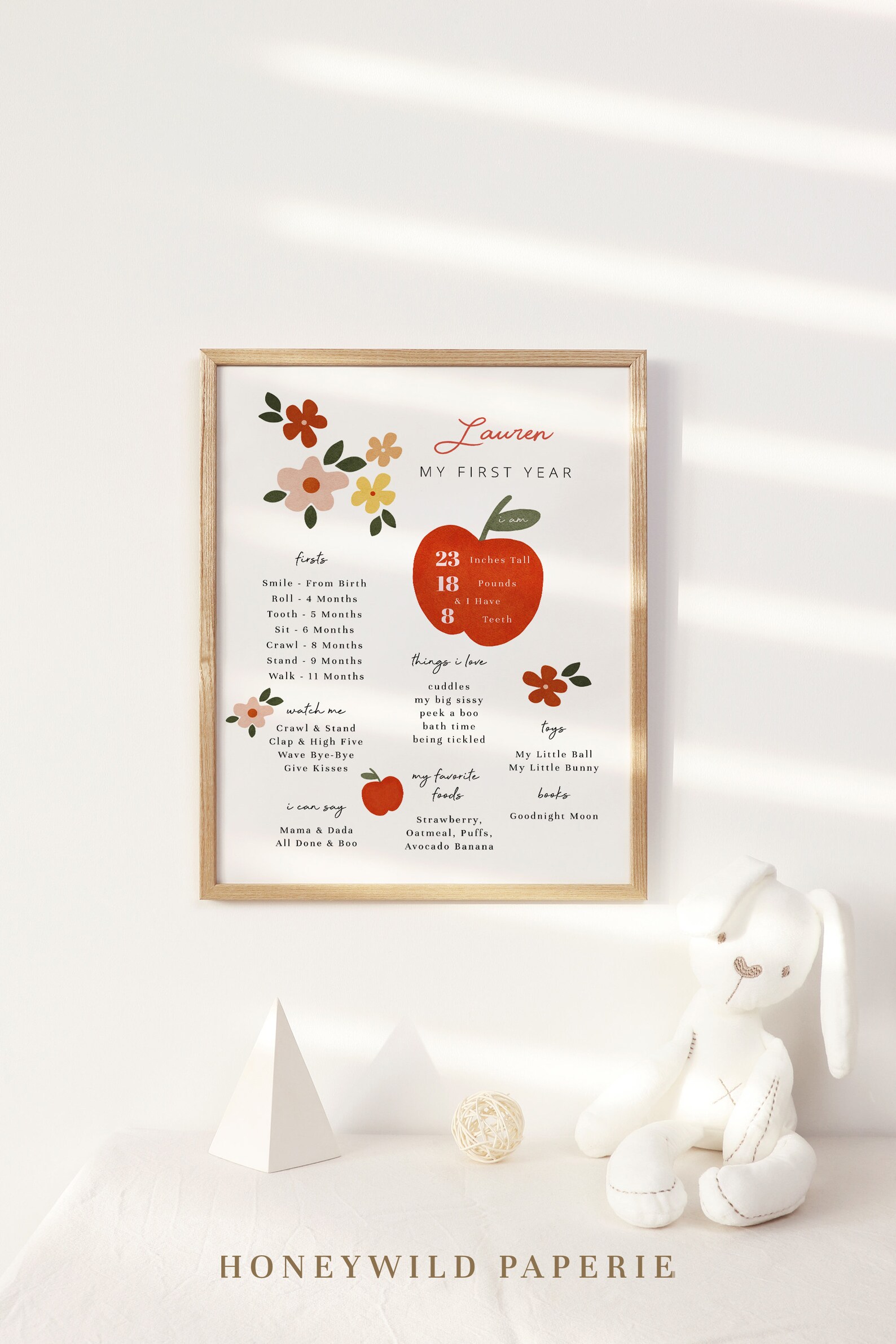 Apple Birthday Baby 1st Birthday Milestone Sign Apple of Our - Etsy