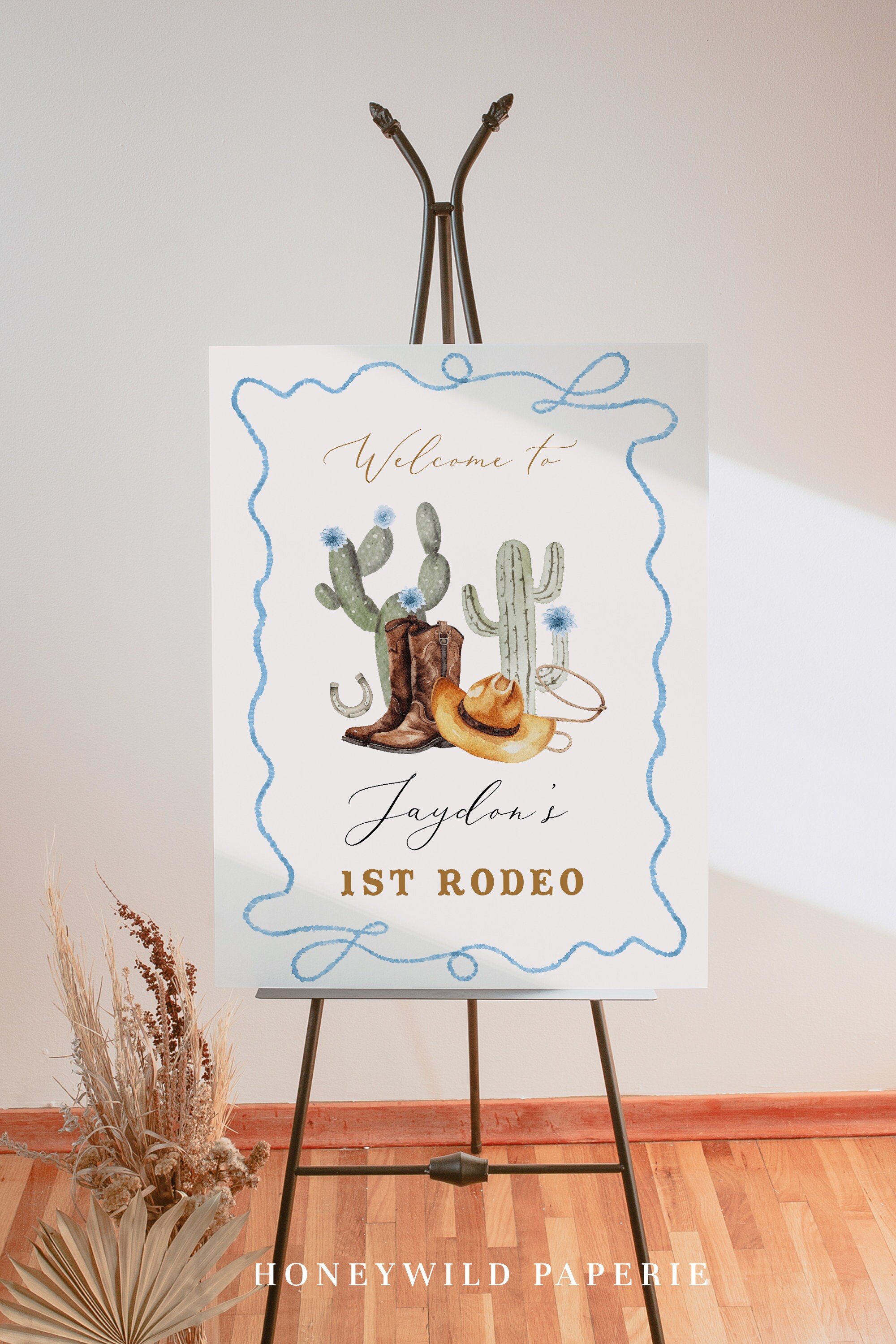 1st Rodeo Birthday Welcome Sign - Cowboy Party Sign - Western Baby ...