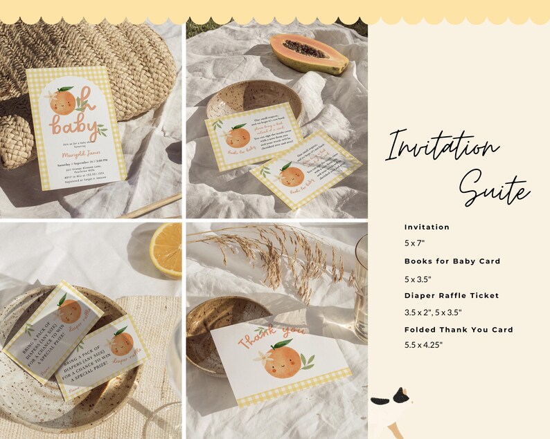 Clementine Baby Shower Bundle - Editable Little Cutie Orange Theme ...