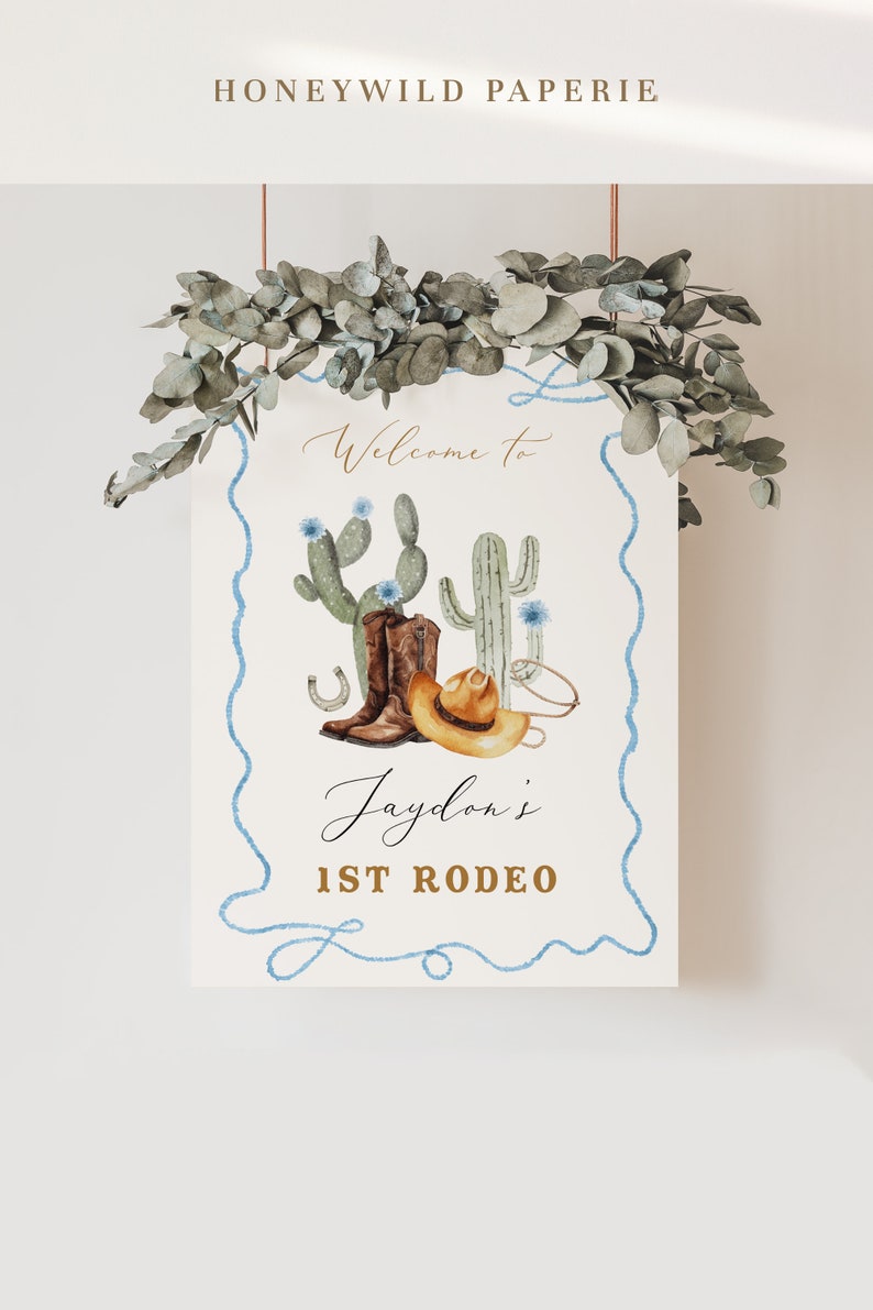 1st Rodeo Birthday Welcome Sign - Cowboy Party Sign - Western Baby ...