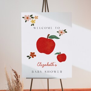 Apple Themed Party Welcome Sign, Apple of Our Eye, Apple Baby Shower ...