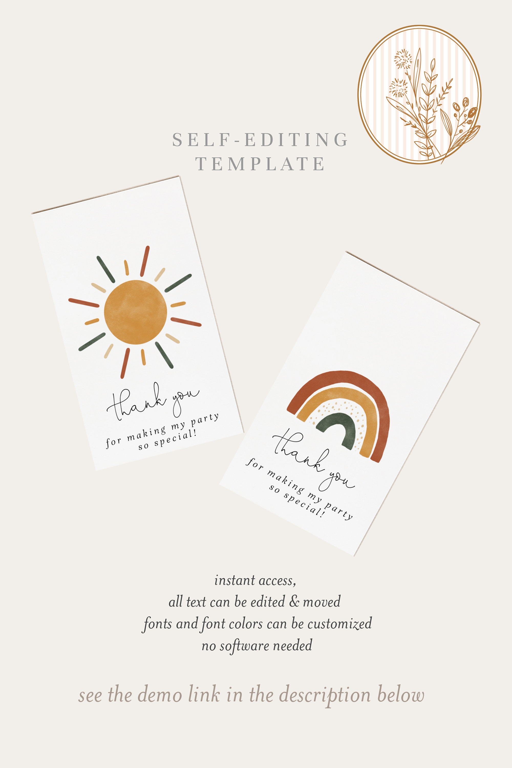 Boho Sun Party Favor Tags Sunshine Baby Shower Thank You - Etsy