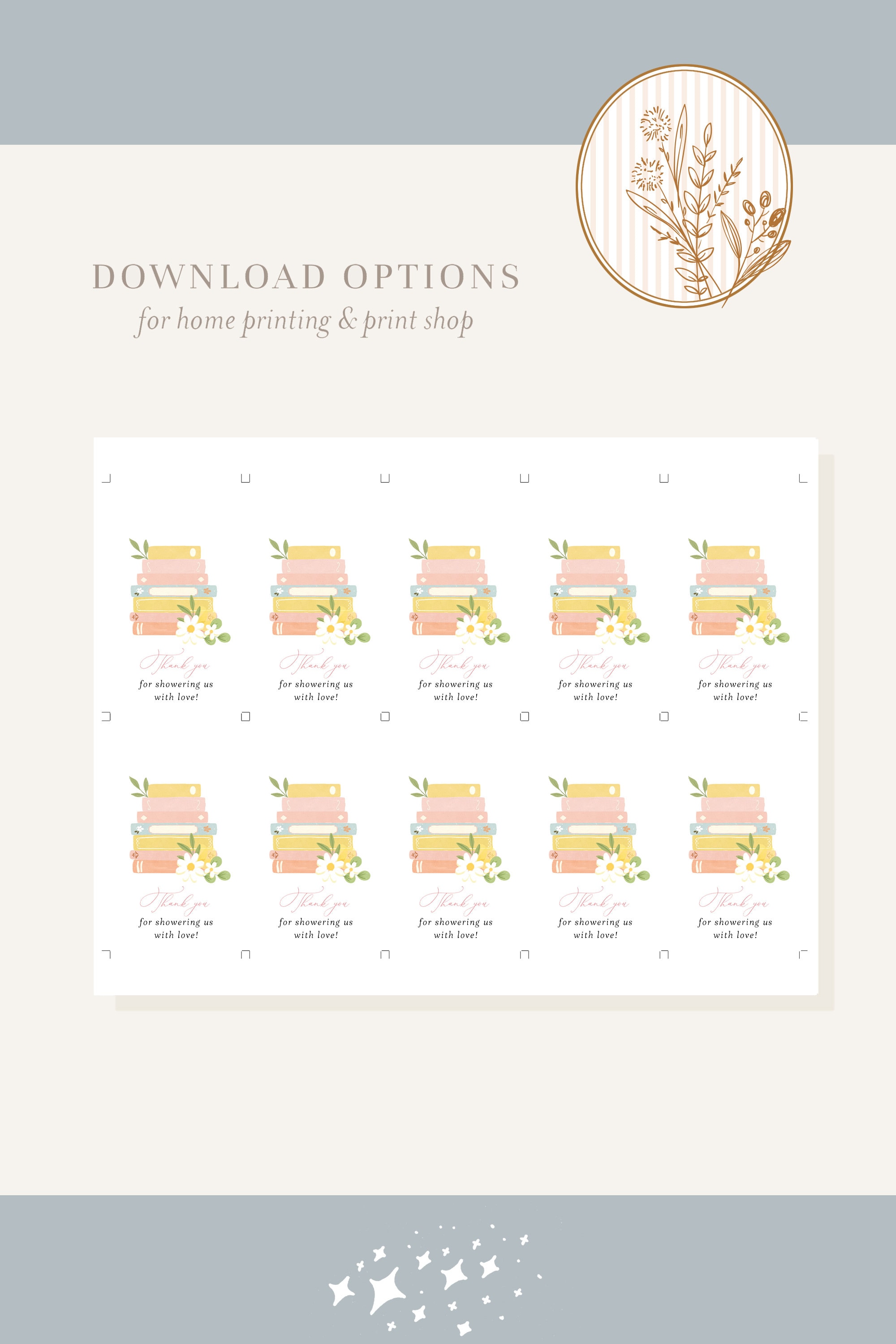 Storybook Stack Favor Tag Template - Printable Thank You Tags for ...