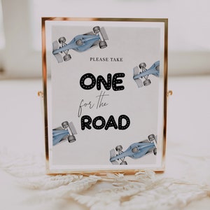 Blue Race Car Birthday Party Refueling Station Sign | Printable TWO ...