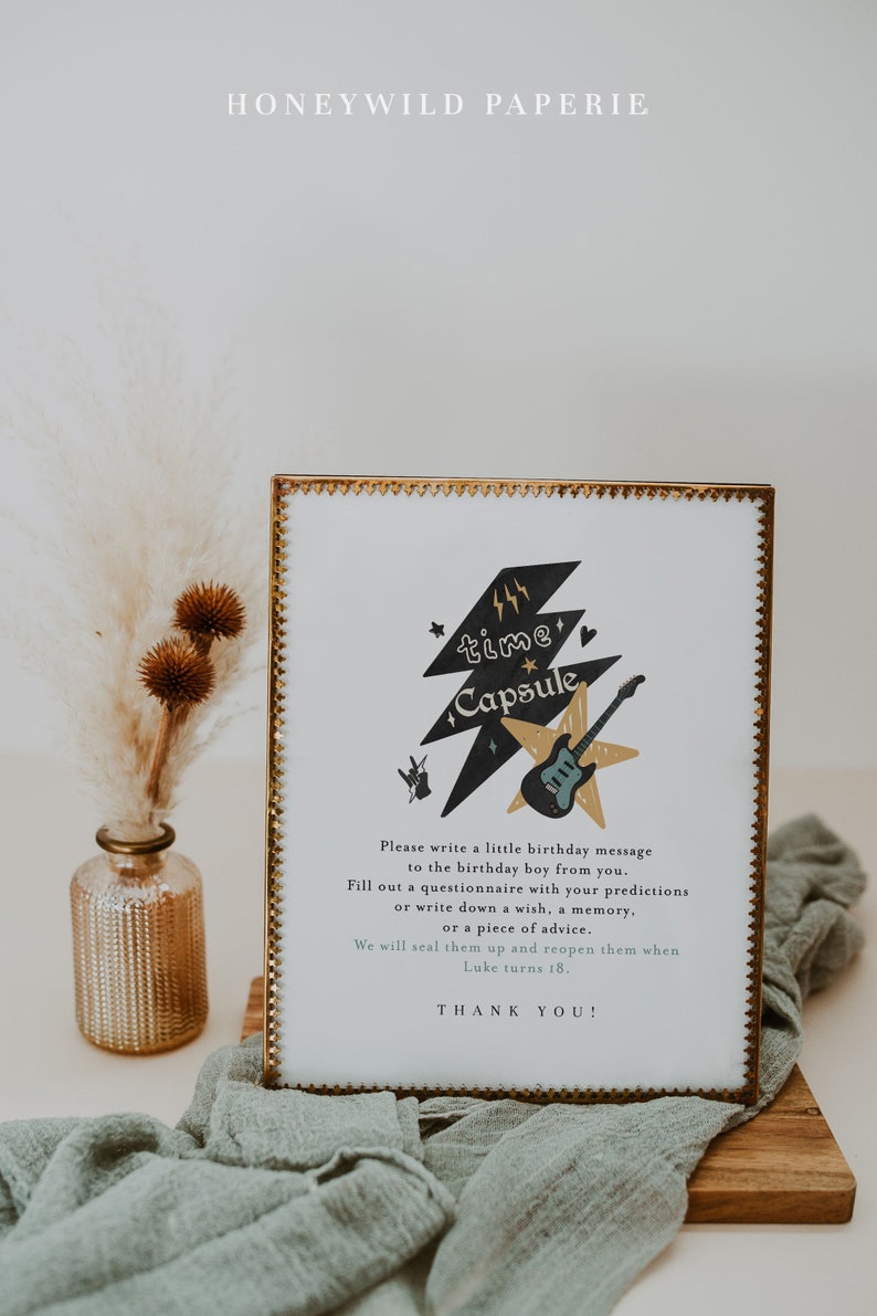 One Rocks Time Capsule Sign and Matching Printable Message Cards ...