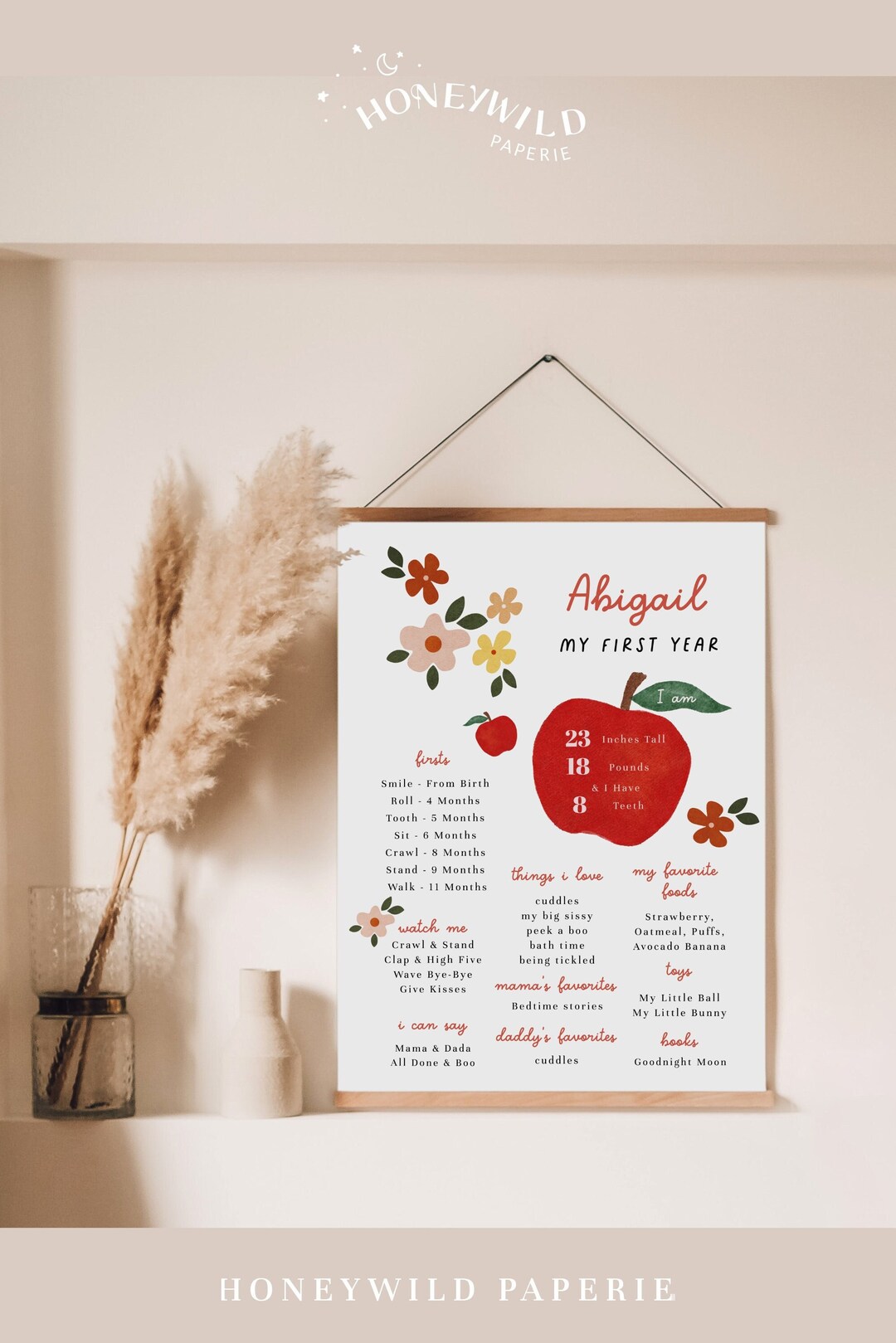 Apple Birthday Baby 1st Birthday Milestone Sign, Apple of Our Eye ...